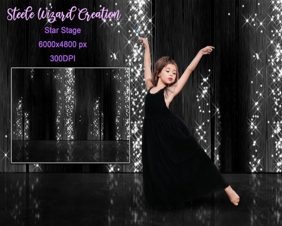Black Digital Backdrop Dance Background Star Stage - Etsy