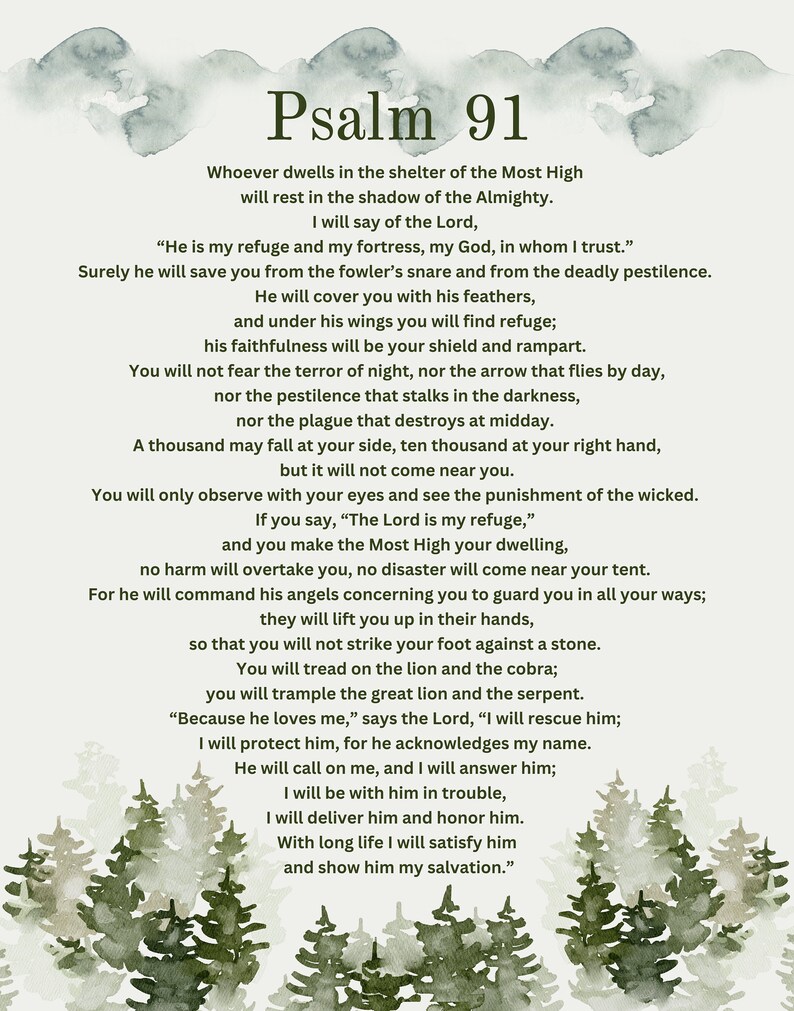Printable Digital Download, Psalm 91, Whoever Dwells in the Shelter of ...