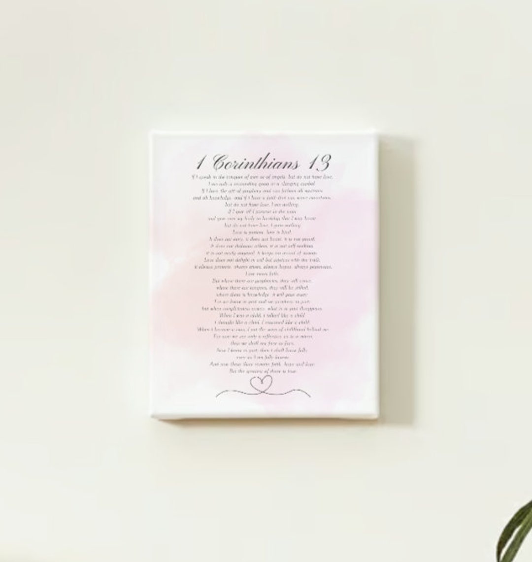 Printable Digital Download, 1 Corinthians 13, the Love Chapter, Pink ...