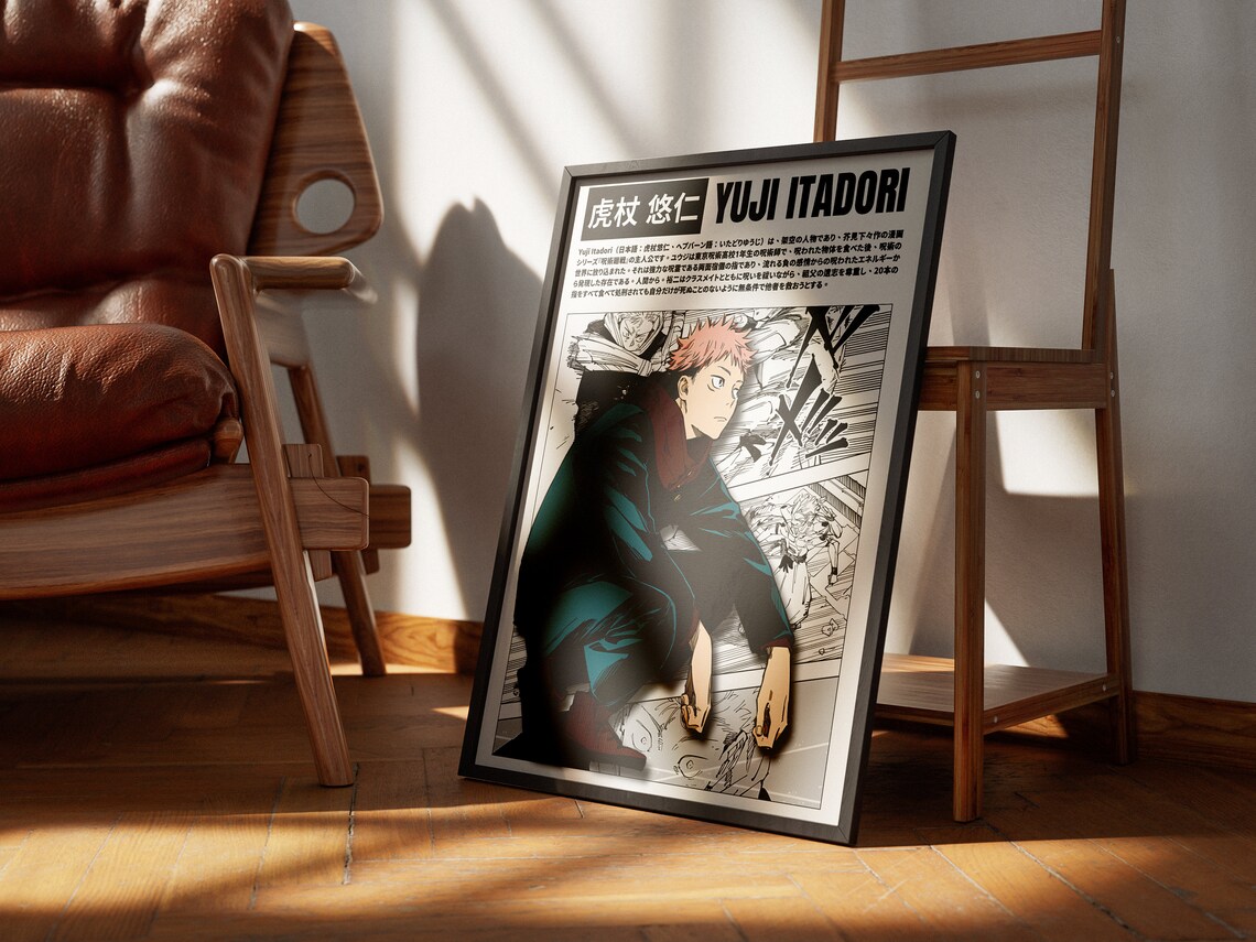 Yuji Itadori Poster, Jujutsu Kaisen, Anime Print, Modern Art, Wall Art ...