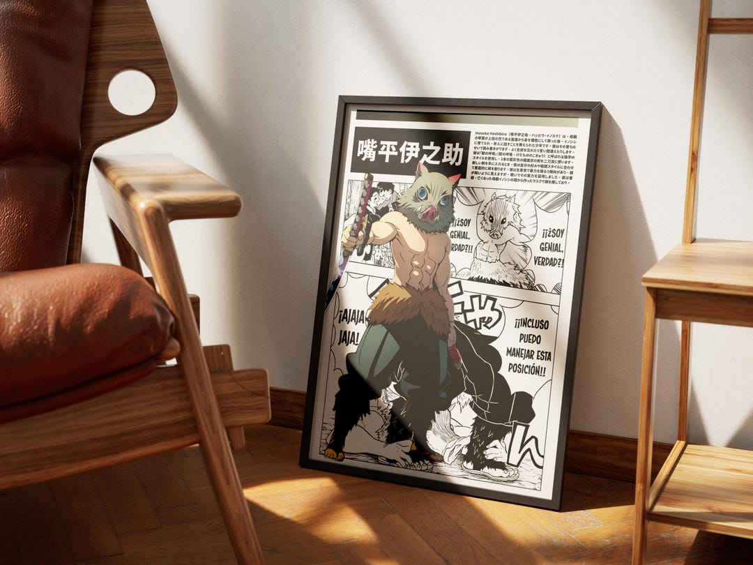 Inosuke Hashibira Poster, Demon Slayer, Anime Print, Modern Art, Wall ...