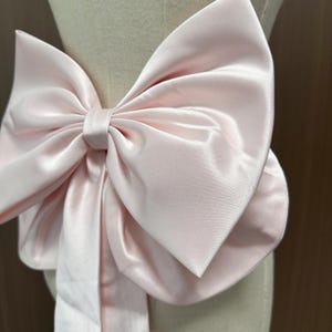 Light Pink Satin Double Bow. Custom Color Size Ribbon Bow. Detachable ...