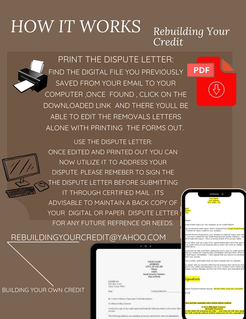 3 Hard Inquiry Removal Dispute Letter - Etsy