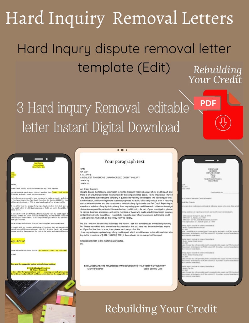 3 Hard Inquiry Removal Dispute Letter - Etsy