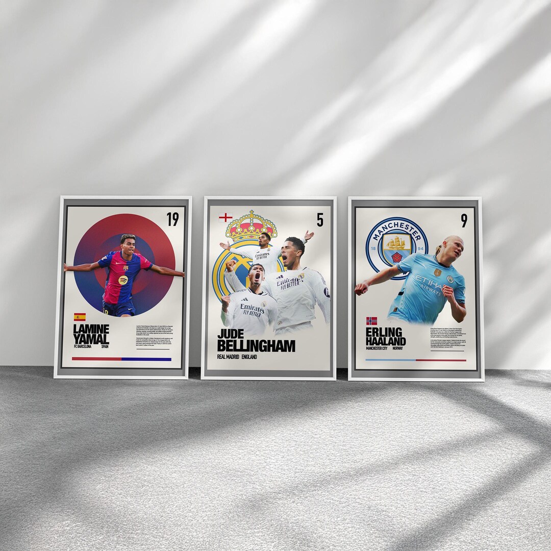 2025 Yamal Bellingham Haaland Posters, Poster Bundle, Soccer Print ...