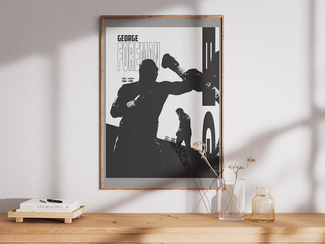 George Foreman Poster, Boxing Poster, Boxing Print, Minimalist Boxing ...