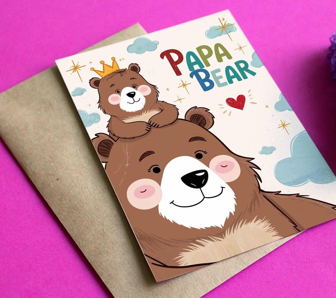 Printable Papa Birthday Card Cute Card for Boy Girl Gift Greeting Card ...