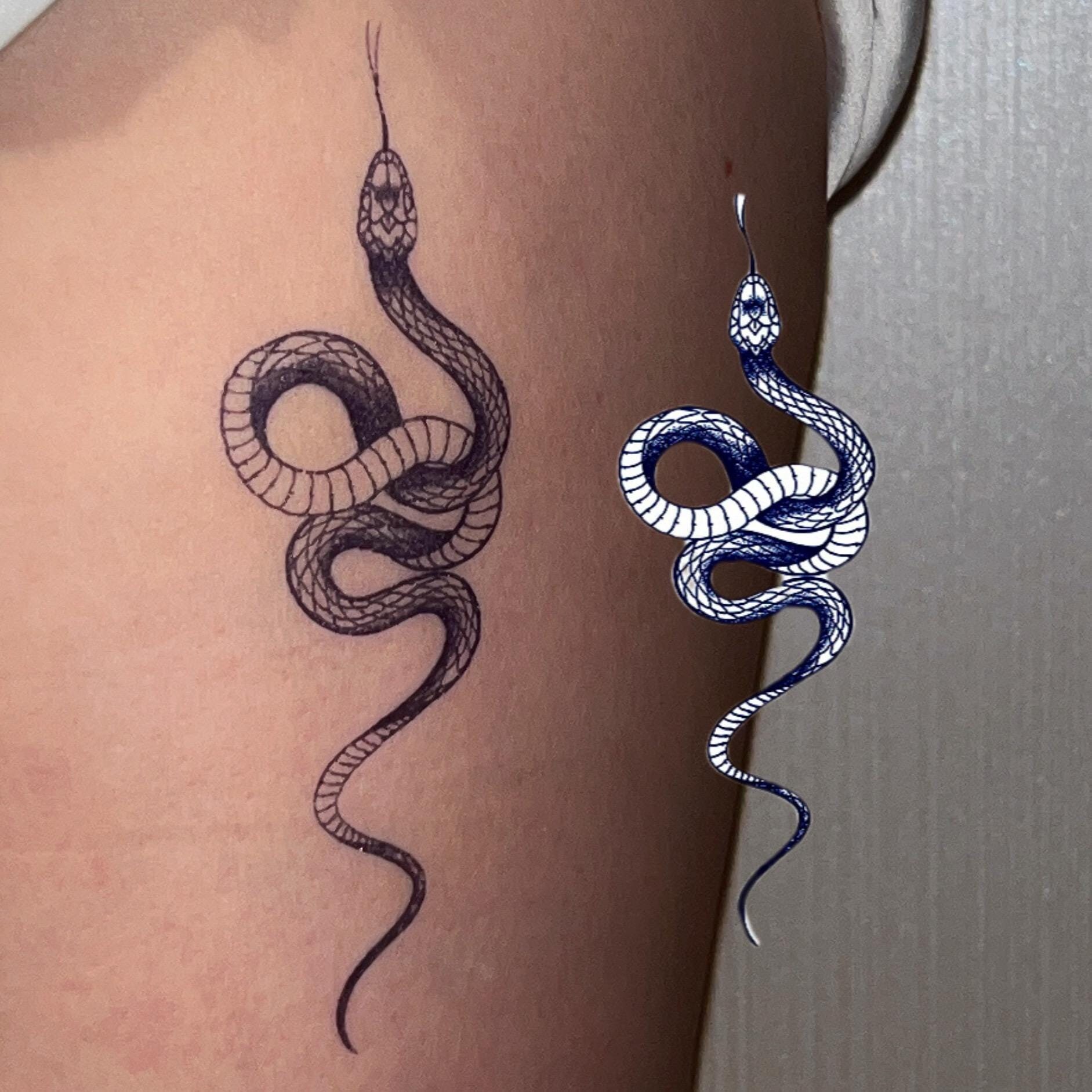Semipermanent Tattoo Stickers Snake, Flowers, Butterfly, Literature ...