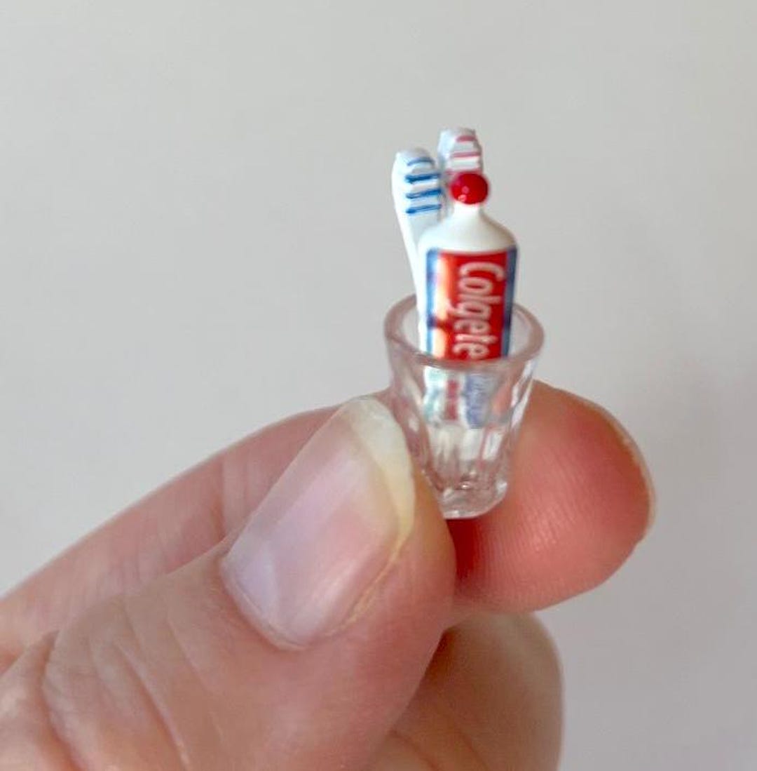 Miniature Dollhouse Toothbrush Toothpaste Set - Etsy