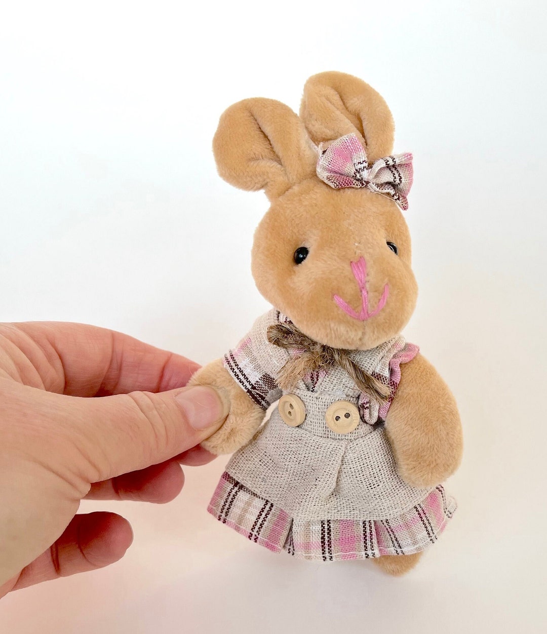 Small Plush Bunny Rabbit for Doll, Backpack Zipper, Craft for Wreath ...