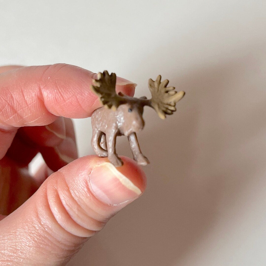Miniature Moose Toy for Dollhouse Mini Animal Craft Supply Plant Decor ...