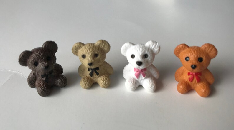 Miniature Teddy Bears Resin Craft Cabochon Dollhouse Fairy - Etsy