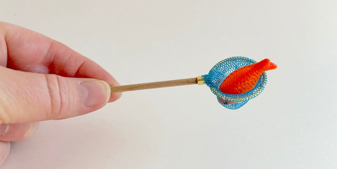 Miniature Fishing Net Fairy Garden Dollhouse Goldfish - Etsy