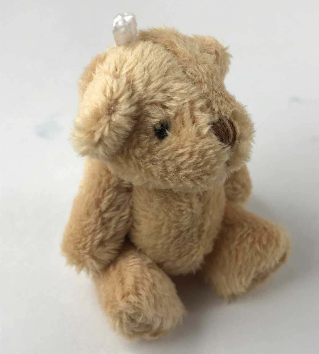 Mini Light Brown Plush Teddy Bear Dollhouse Accessory Toy Craft Decor ...