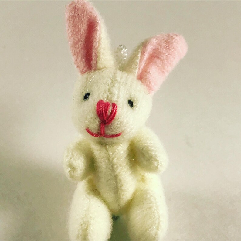 Miniature Plush Bunny Rabbit Stuffed Animal for Dollhouse or | Etsy