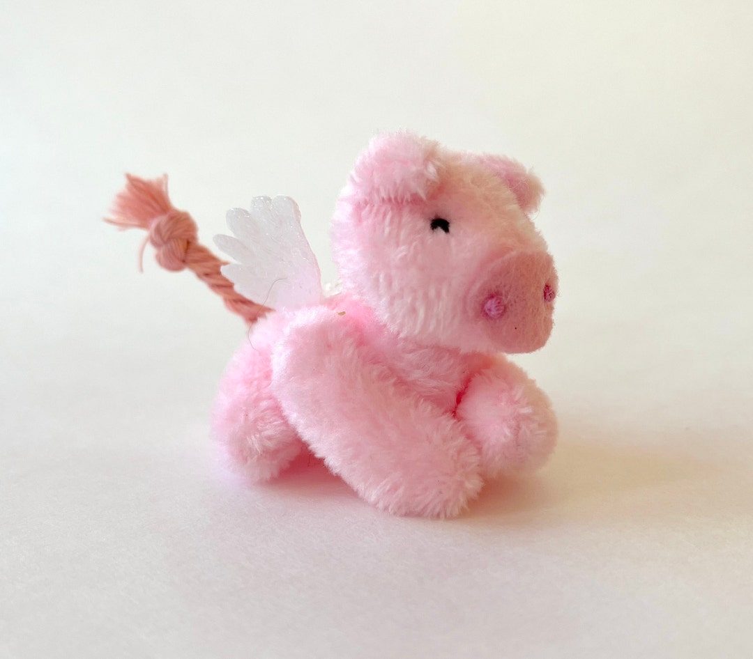 Miniature Plush Flying Pig for Craft, Pig With Wings, Pockets, Backpack ...