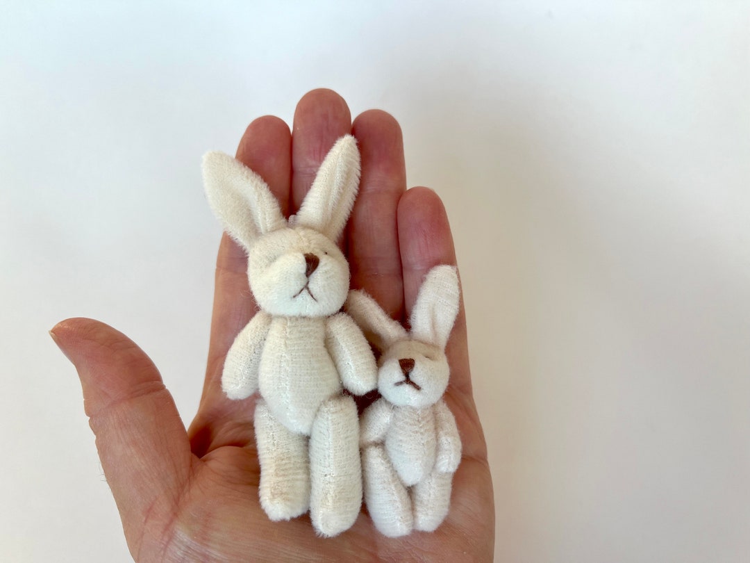 Small Stuffed Animal Plush Bunny Rabbit Craft Supply Dollhouse Toy ...