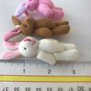 Mini Plush Bunny Rabbit Stuffed Animal Dollhouse Doll Pet Craft Supply ...