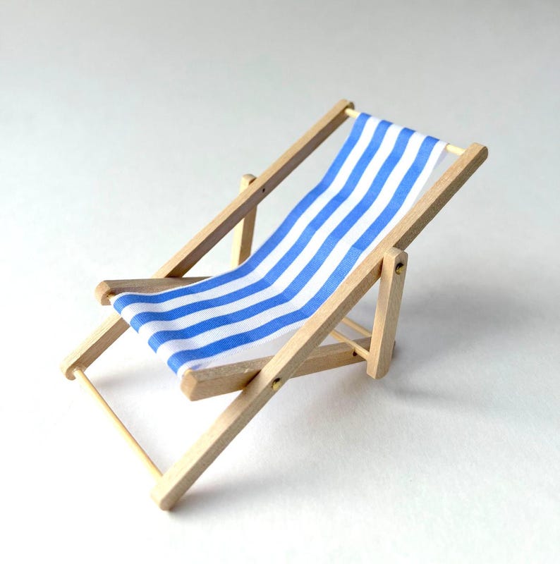 Miniature Beach Chair Pool Chair Lounge Chair Dollhouse Fairy Garden - Etsy