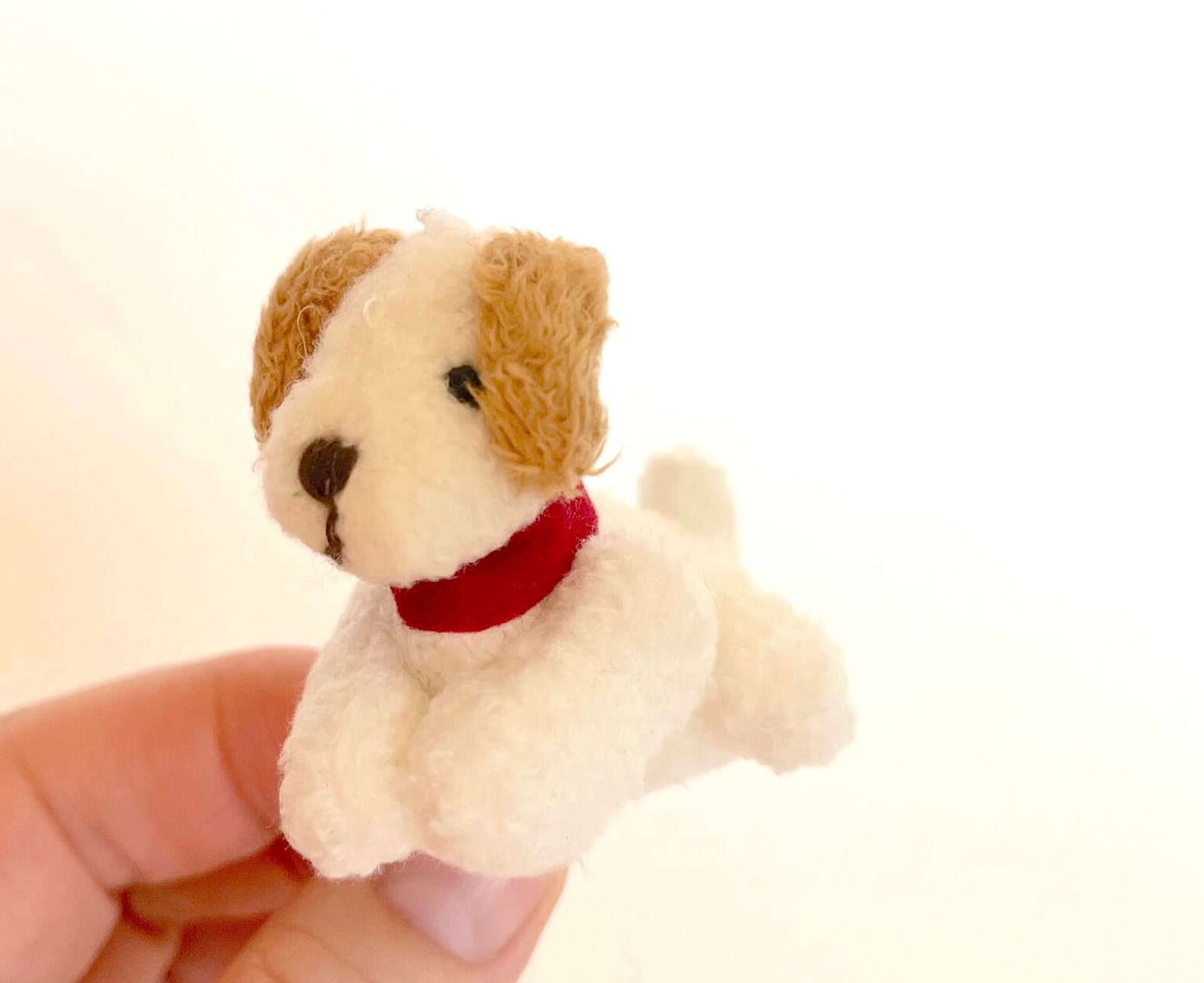 Miniature Stuffed Puppy Mini Plush Dog Doll Accessory Dollhouse Pet ...