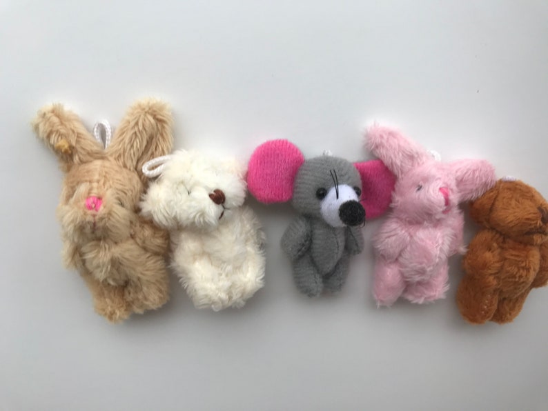 Miniature Plush Animals Craft Supply Dollhouse set of 5 - Etsy
