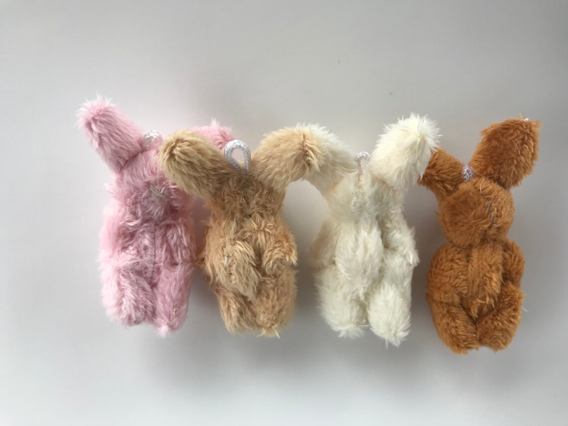 Tiny Bunny Rabbit Dollhouse Toy Miniature Stuffed Animal 6yrs - Etsy