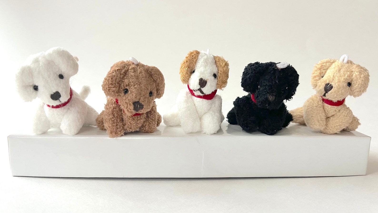 Miniature Stuffed Puppy Mini Plush Dog Doll Accessory Dollhouse Pet ...
