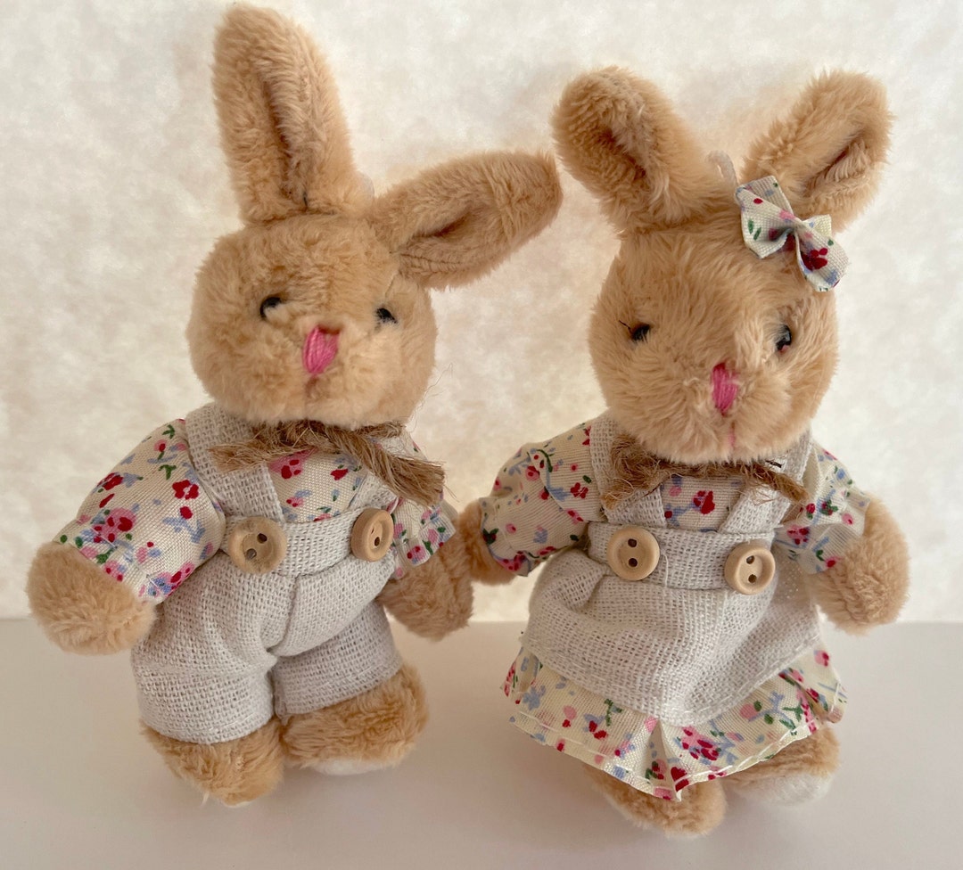 Small Plush Bunny Rabbit for Doll, Backpack Zipper, Craft for Wreath ...