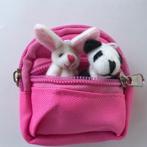 Doll Backpack Tiny Backpack Miniature Teddy Bear Travel Pack (animals ...