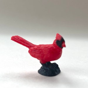 Miniature Red Bird Mini Cardinal Dollhouse Craft Supply - Etsy