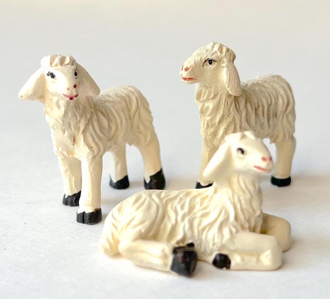Miniature Sheep Lamb Figurine Fairy Garden Dollhouse Diorama (set of 3 ...