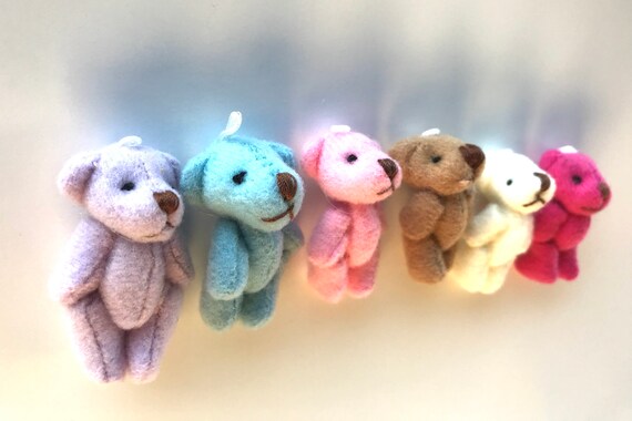 Miniature Plush Teddy Bears Stuffed Animals Blue Pink Party | Etsy