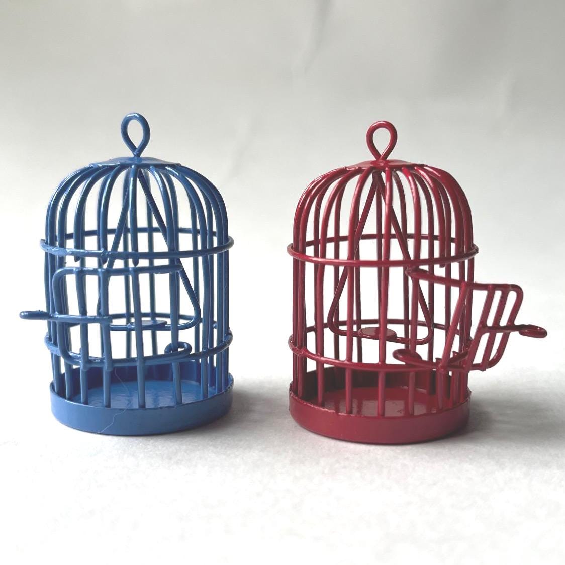 Miniature Birdcage Bluebird Bird Cage Mini Birds Tiny Blue Birds Fairy ...