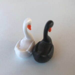 Set of Two Miniature Swans Dollhouse Swan Fairy Garden Micro Landscape ...