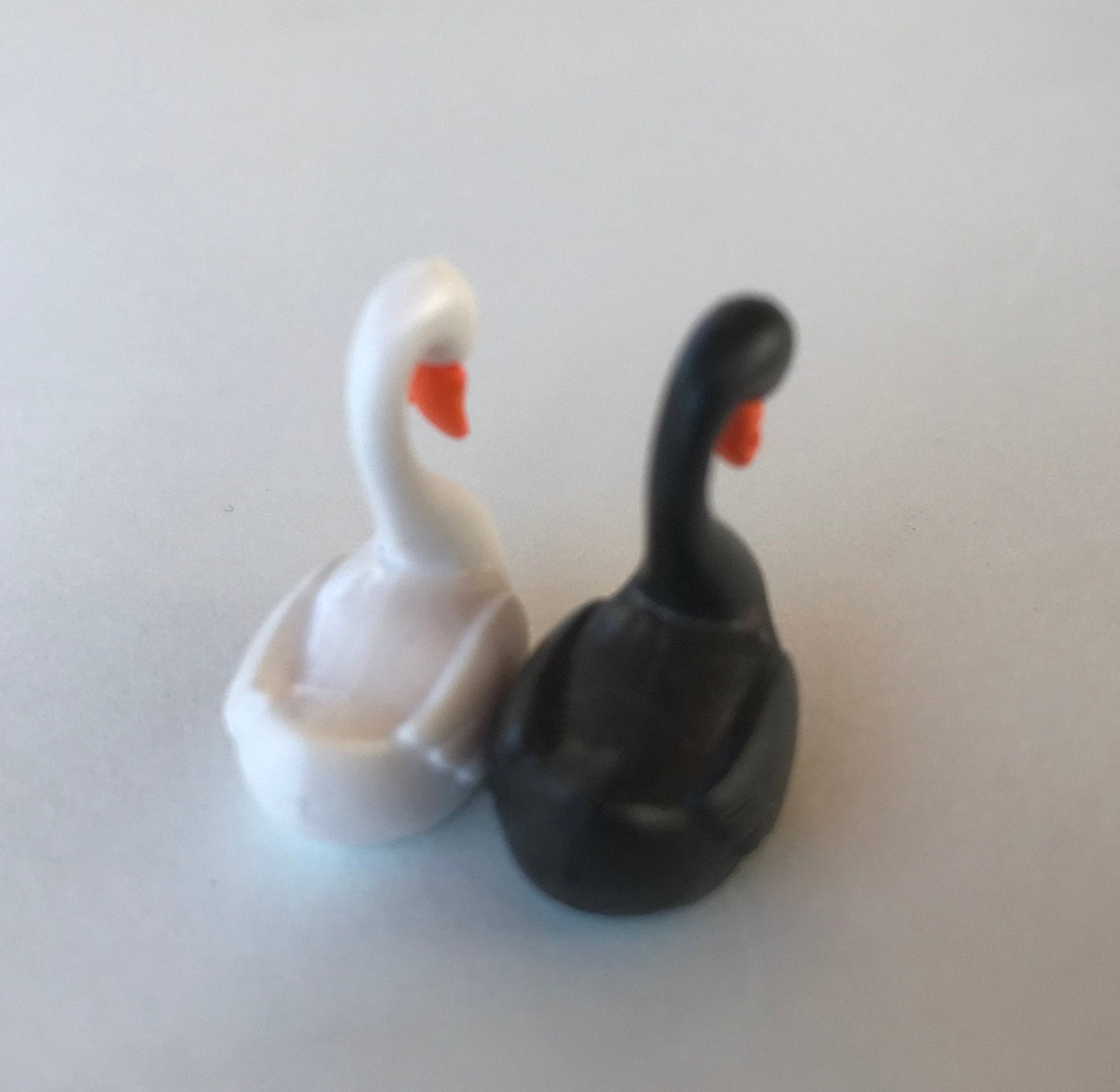 Set of Two Miniature Swans Dollhouse Swan Fairy Garden Micro Landscape ...