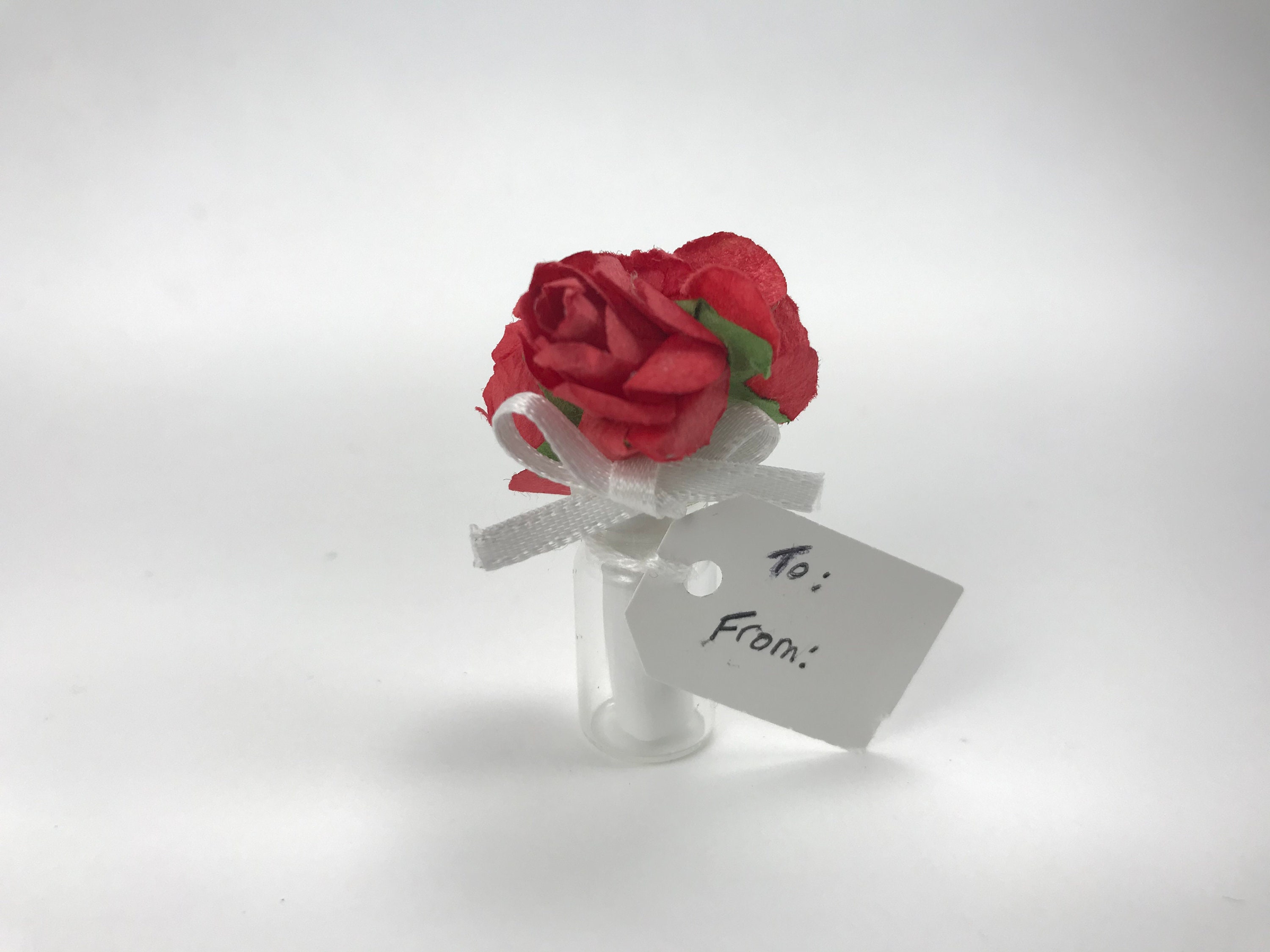 Miniature Rose Bouquet Mini Flower Arrangement Dollhouse Valentine's ...