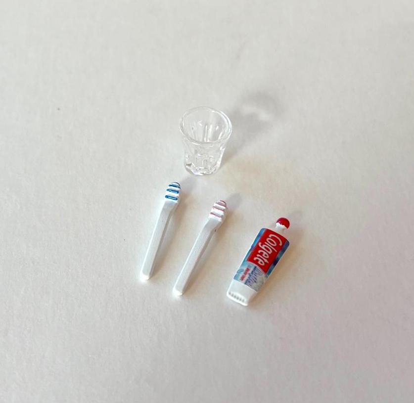 Miniature Dollhouse Toothbrush Toothpaste Set - Etsy