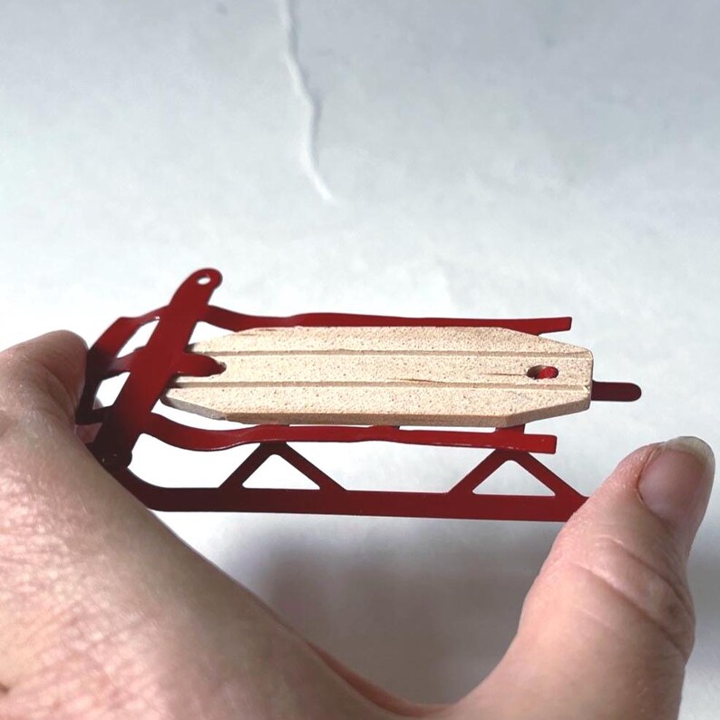 Miniature Snow Sled Christmas Decoration - Etsy