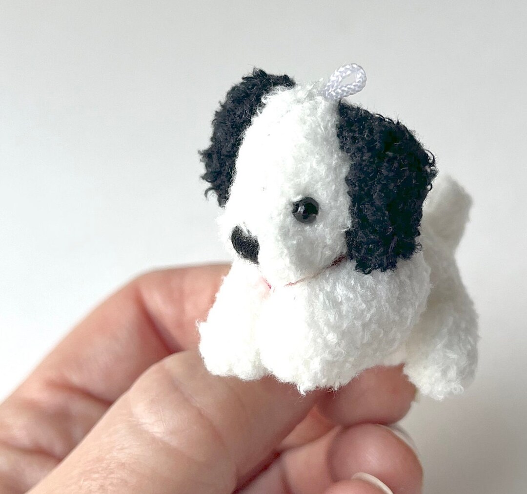 Miniature Stuffed Puppy Mini Plush Dog Doll Accessory Dollhouse Pet ...