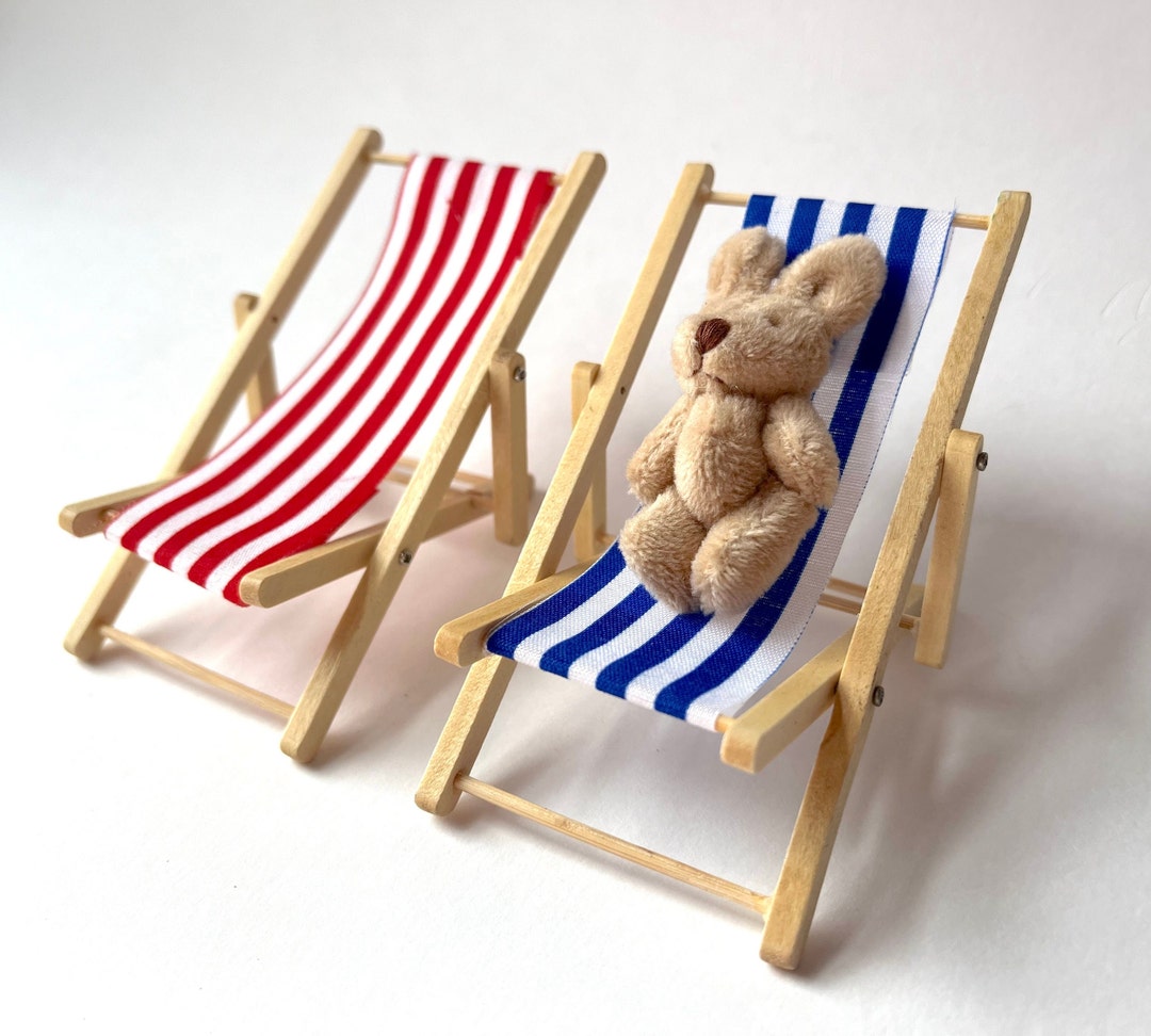 Miniature Beach Chair Pool Chair Lounge Chair Dollhouse Fairy Garden - Etsy