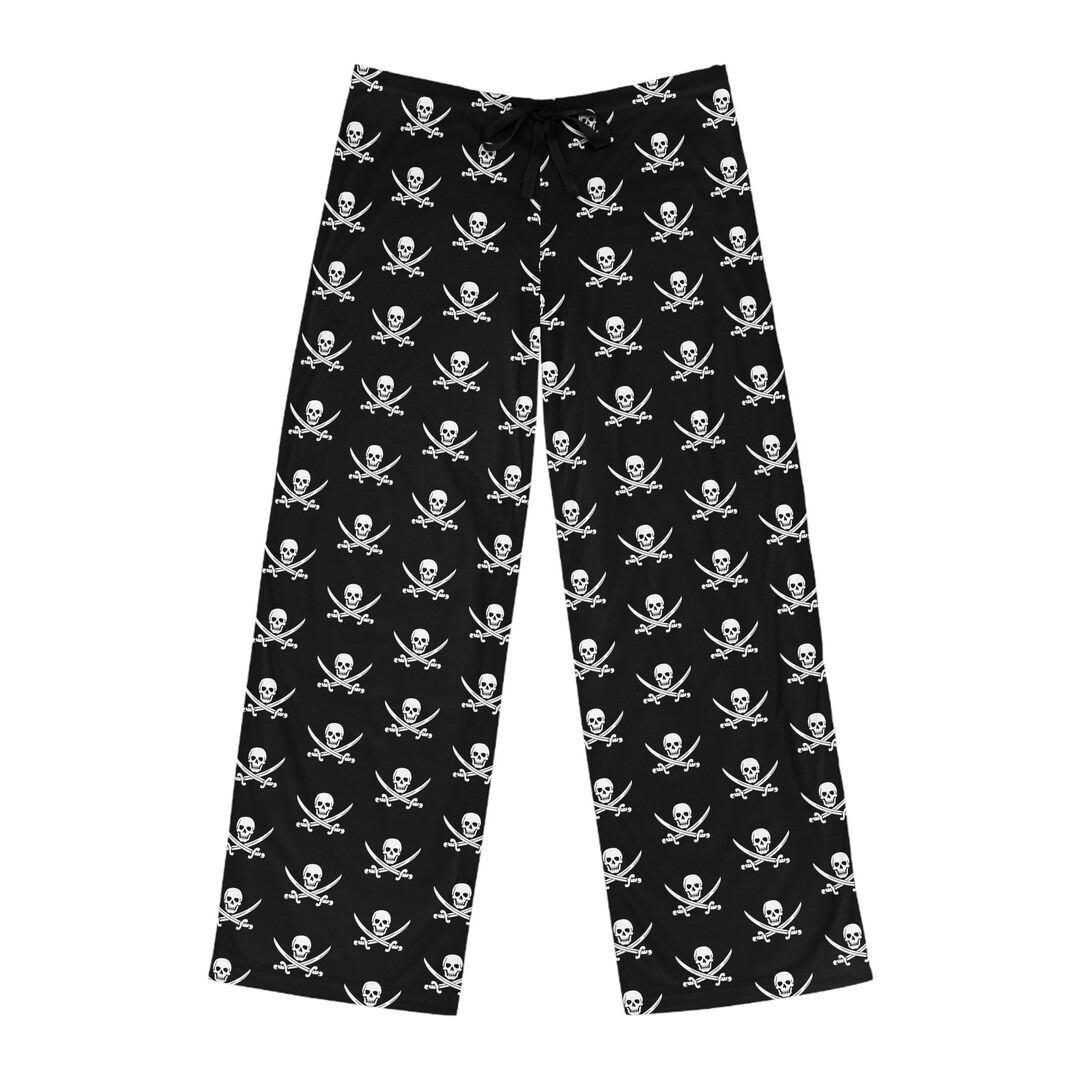 Pirate Skull Pajama Bottoms for Men Custom Printed Lounge Pants Soft ...