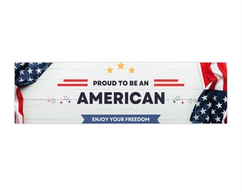 Born in the USA Bumper Sticker USA Flag Car Decal Patriotic Red White ...