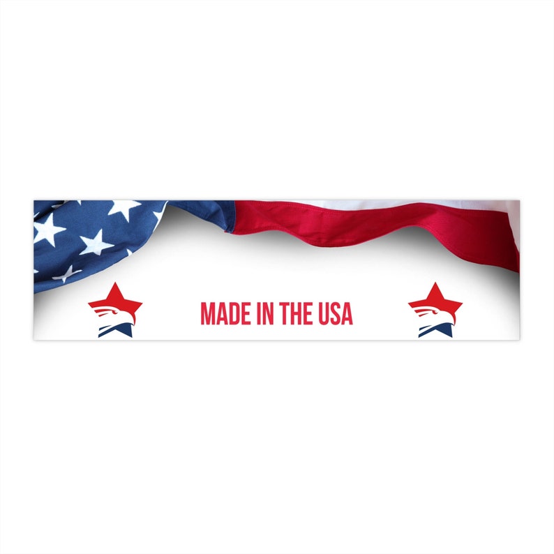 Born in the USA Bumper Sticker USA Flag Car Decal Patriotic Red White ...