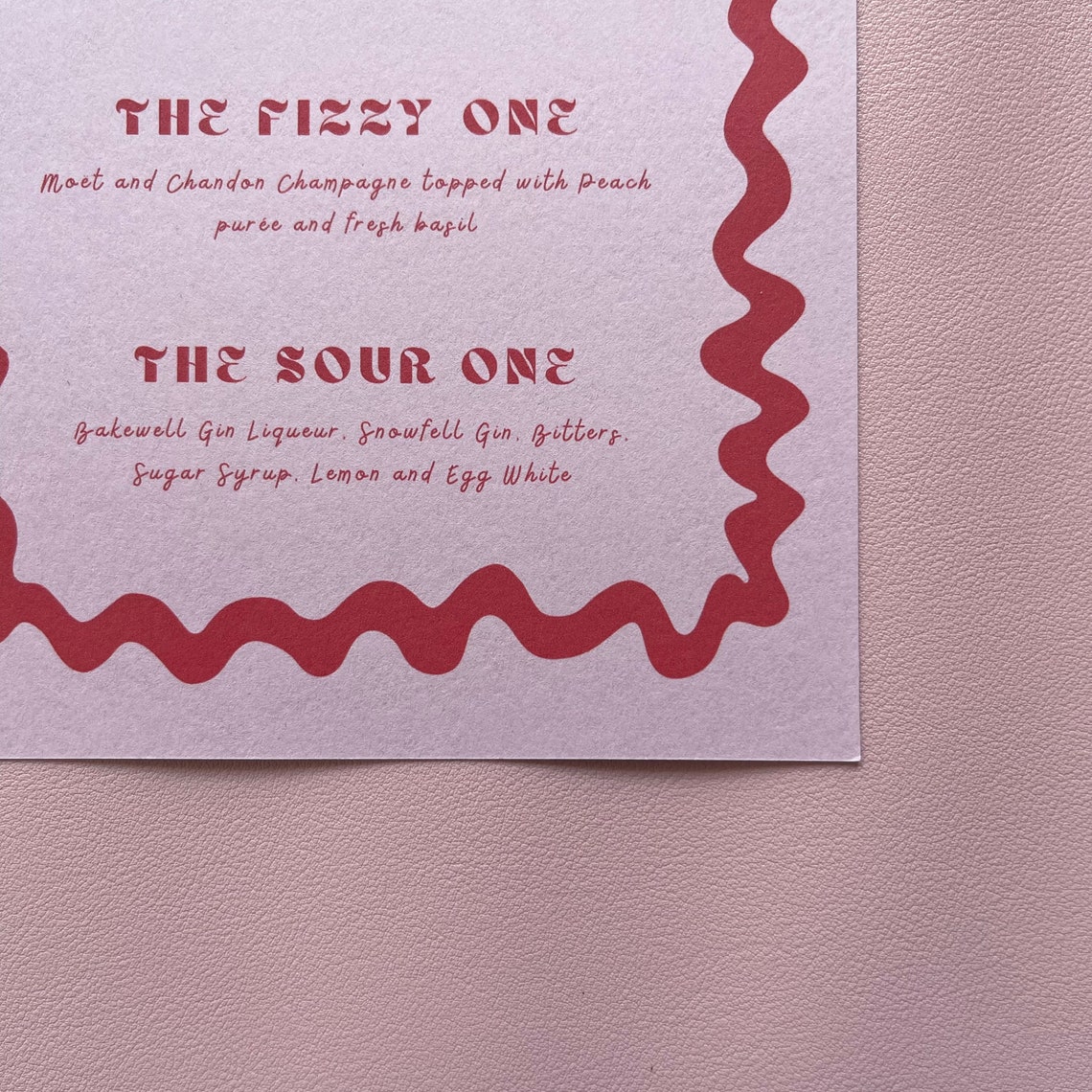 Pretty & Pink Drinks Menu for Birthdays, Parties, Weddings - Etsy
