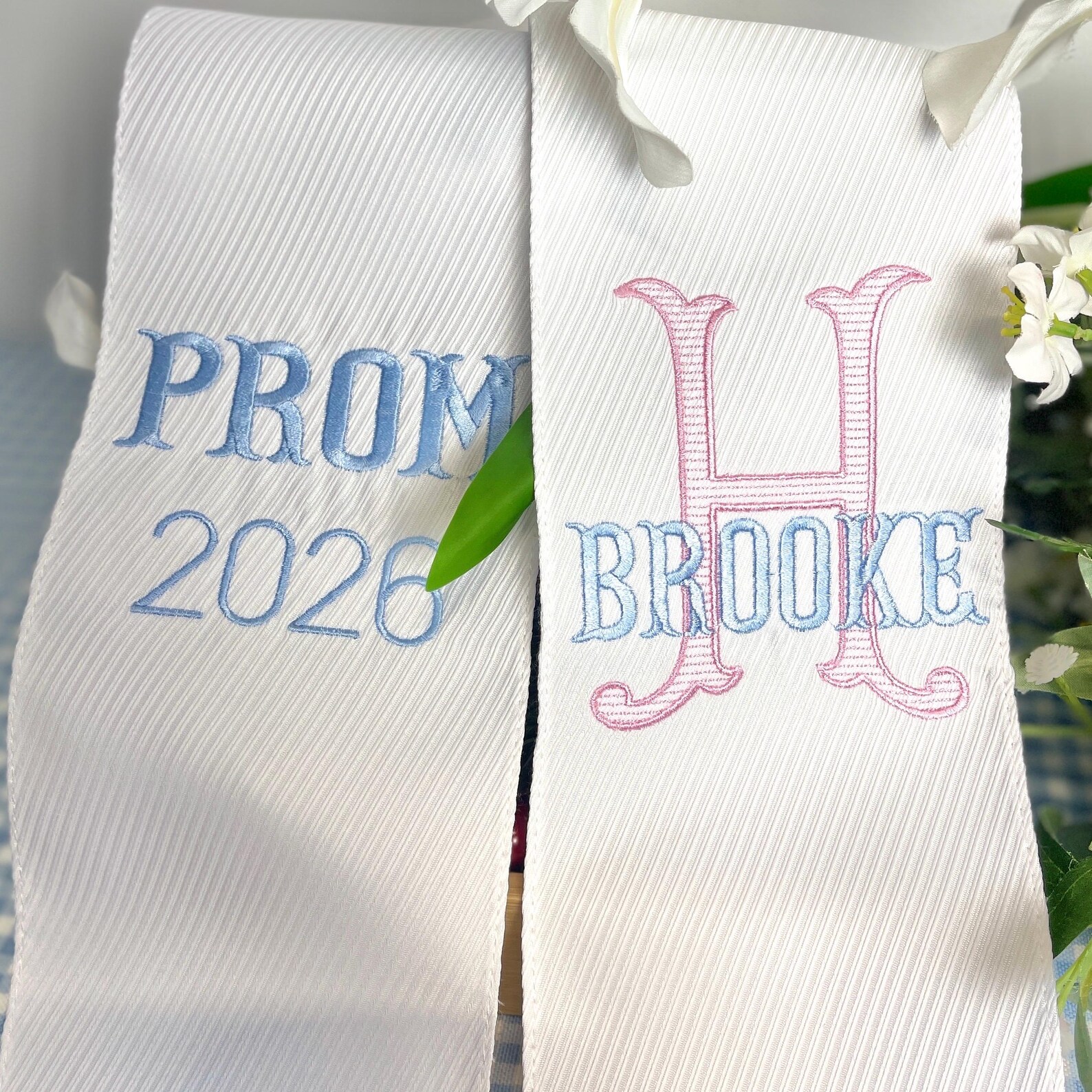 Custom Prom Ribbon, PROM Bouquet Sash With Name, Prom Bouquet Sash ...