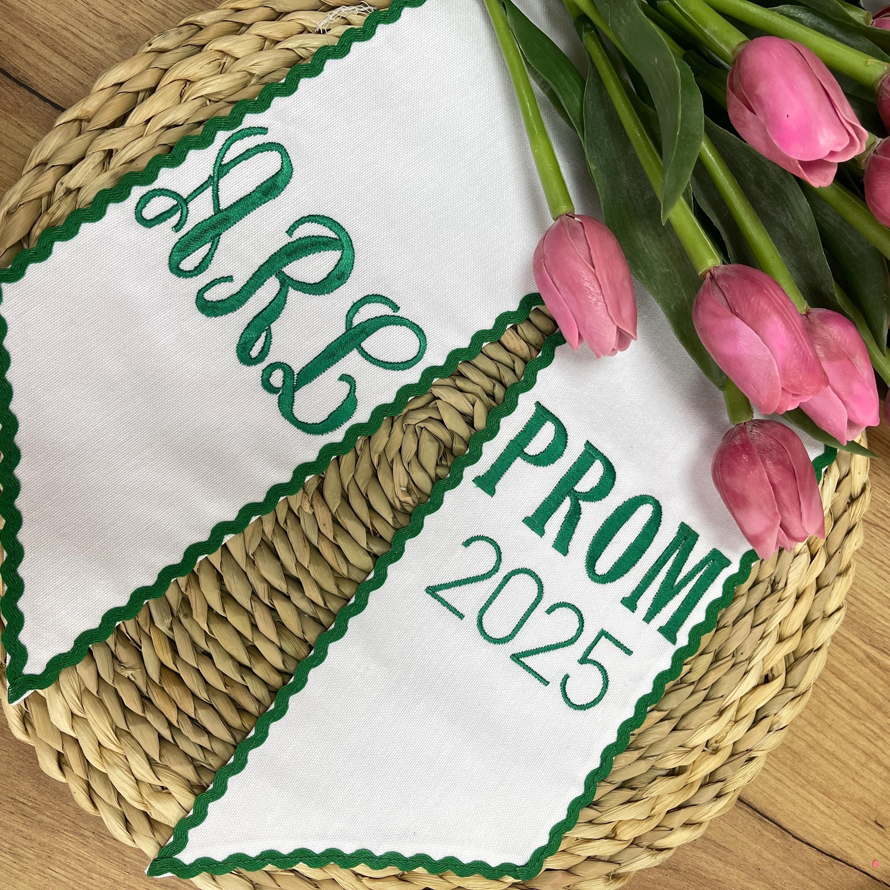 Custom Prom Ribbon, PROM Bouquet Sash With Name, Prom Bouquet Sash ...