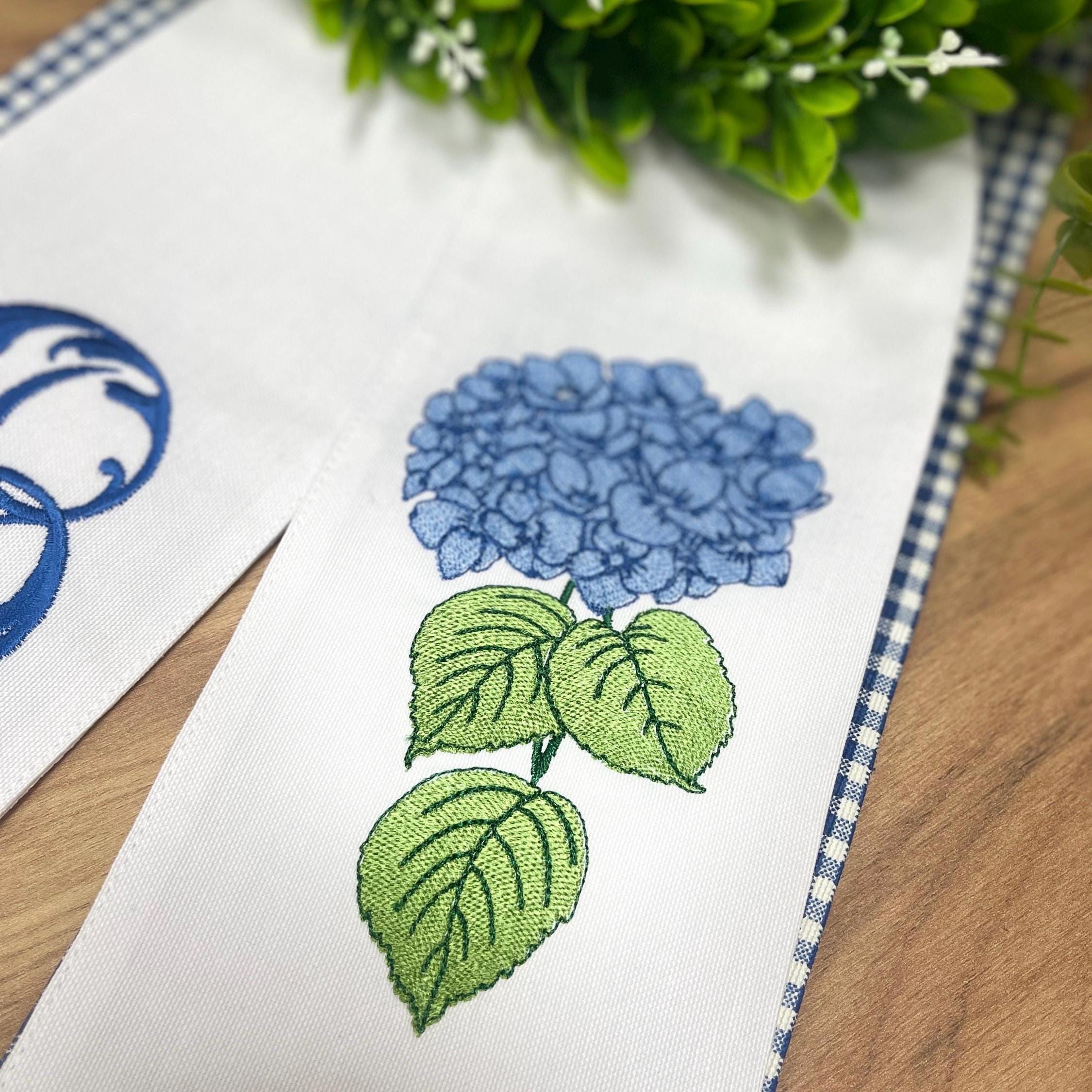 Personalized Monogram Sash | Summer Wreath Ribbon | Hydrangea ...