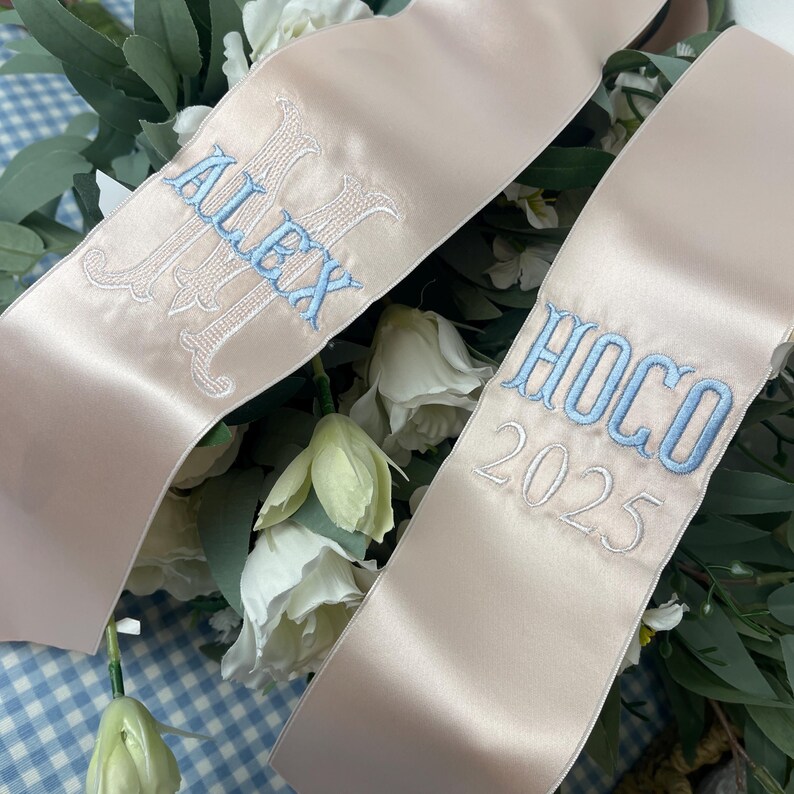 Custom Prom Ribbon, PROM Bouquet Sash With Name, Prom Bouquet Sash ...