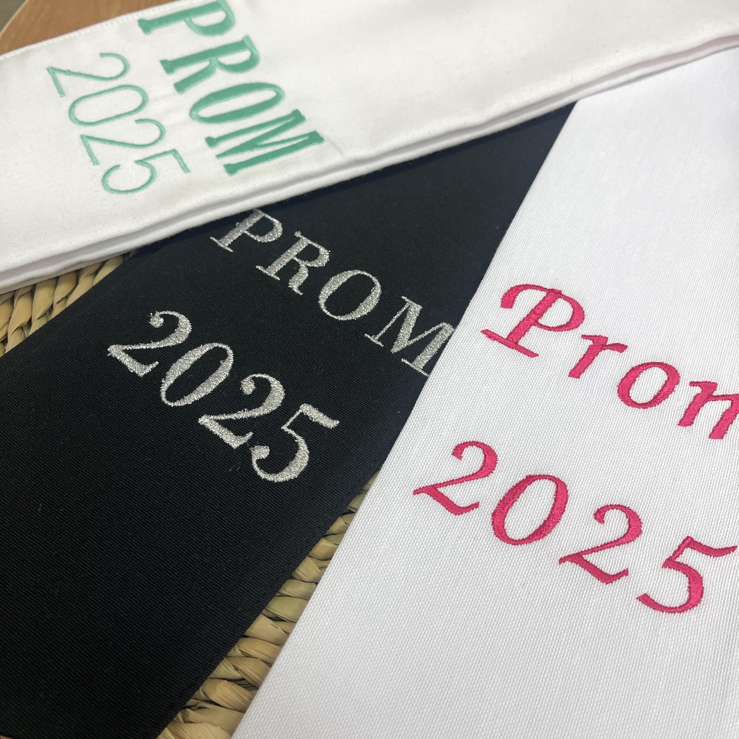 Custom Prom Ribbon, PROM Bouquet Sash With Name, Prom Bouquet Sash, School Spirit Bow, Monogram ...