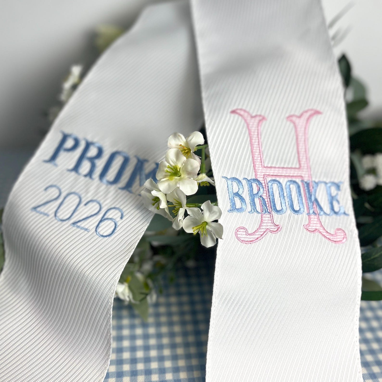 Custom Prom Ribbon, PROM Bouquet Sash With Name, Prom Bouquet Sash ...